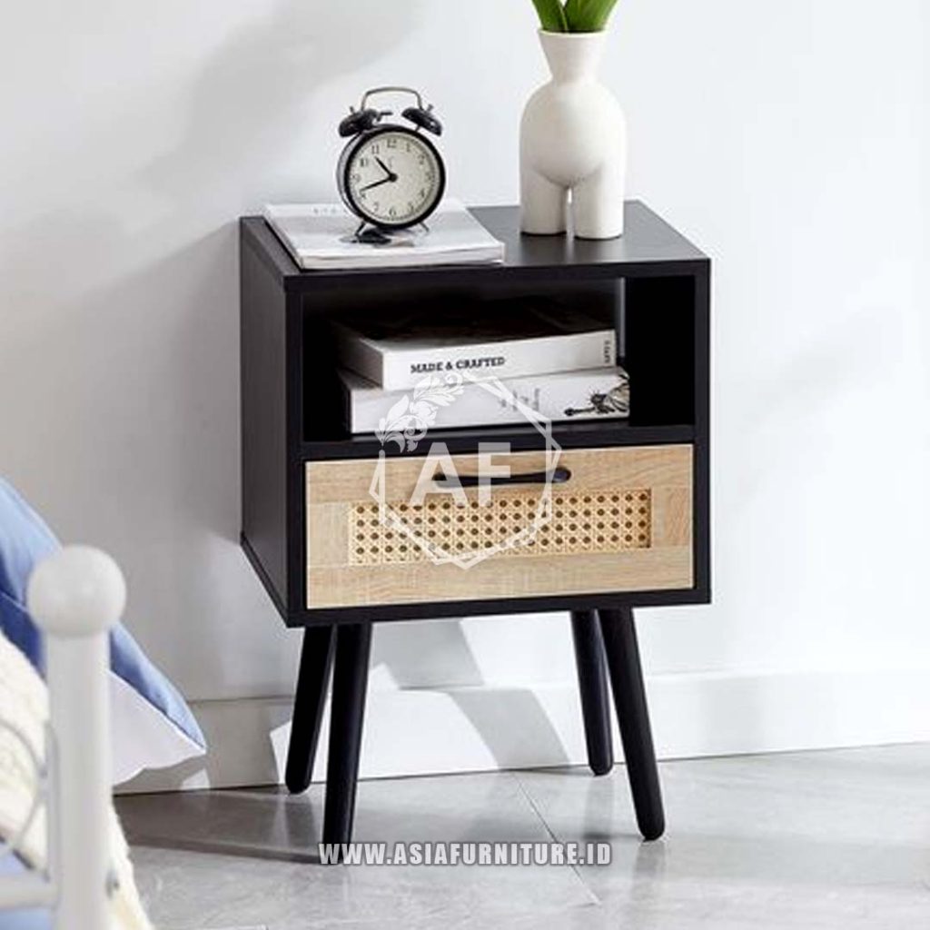 Meja Nakas Minimalis Black Modern - Asia Furniture Living