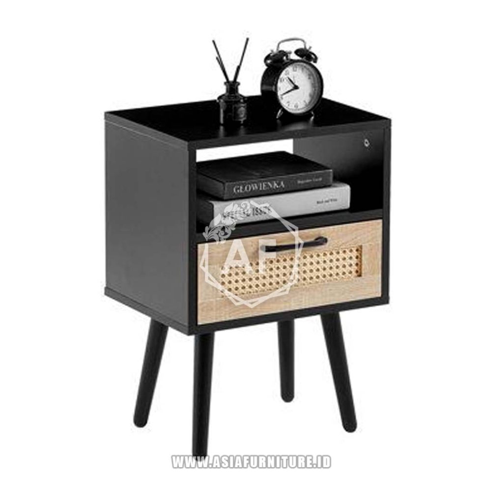 Meja Nakas Minimalis Black Modern - Asia Furniture Living